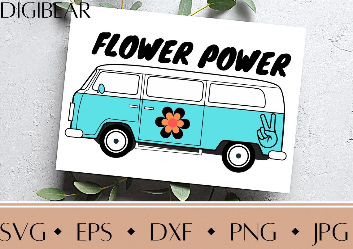 Vintage Bus,vw Bus,hippie Bus,retro Bus SVG, Png, Jpg, Pdf, Eps, Dxf ...