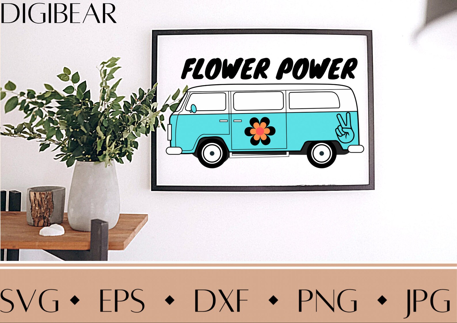 Vintage Bus,vw Bus,hippie Bus,retro Bus SVG, Png, Jpg, Pdf, Eps, Dxf ...