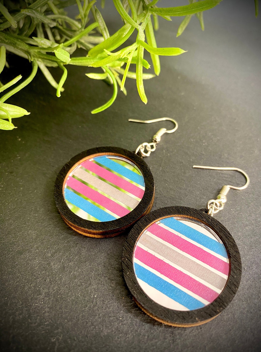 Trans Pride Flag Mirror Dangle Fashion Earrings - Etsy