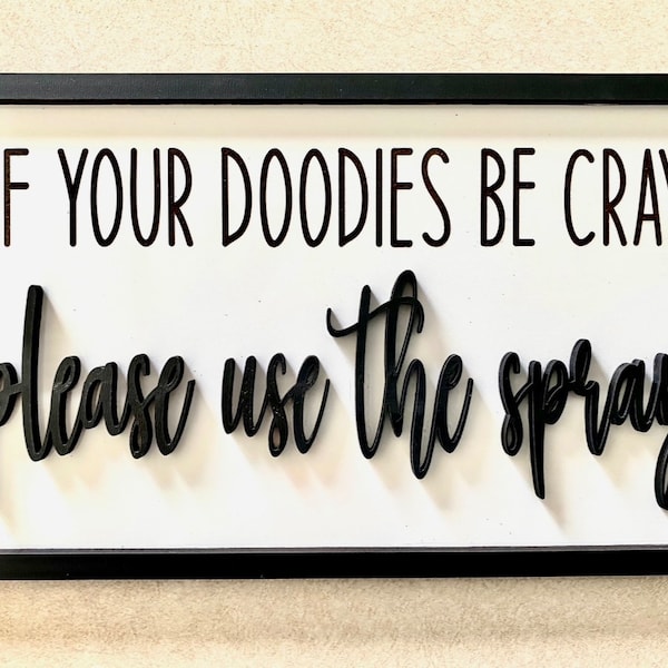 Please Spray Bathroom Sign - Etsy