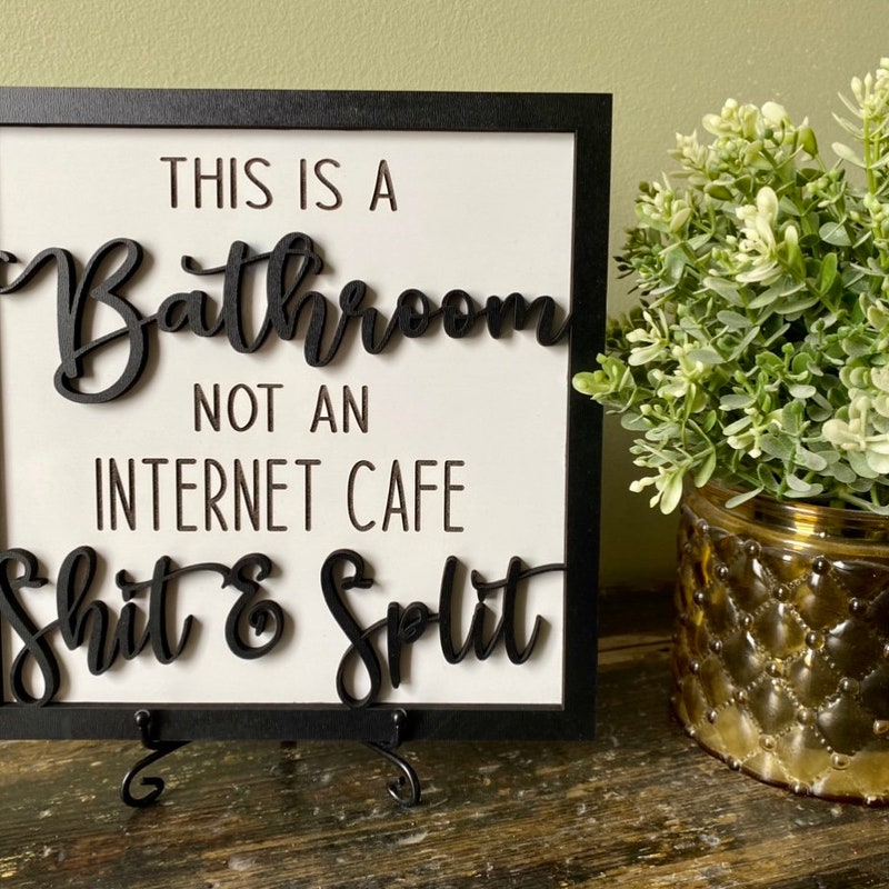 Shit Bathroom Sign - Etsy