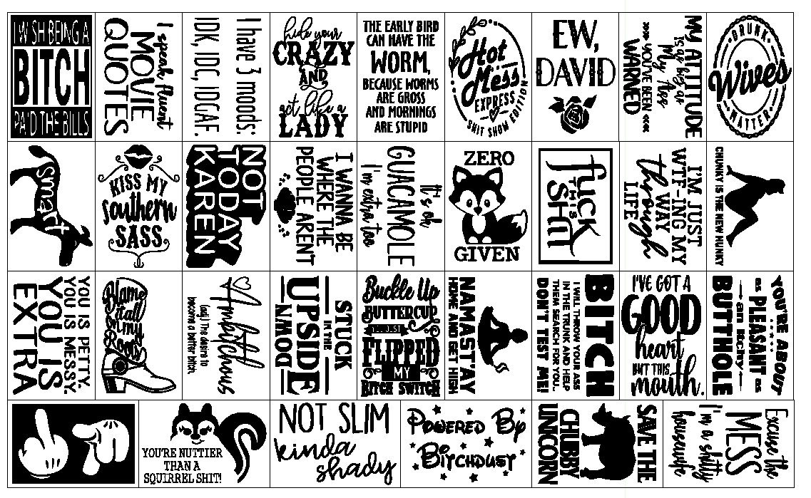 Funny Laser Cut Adult Magnet Mega Bundle Sets 1-6 (198 Designs) - SVG ...