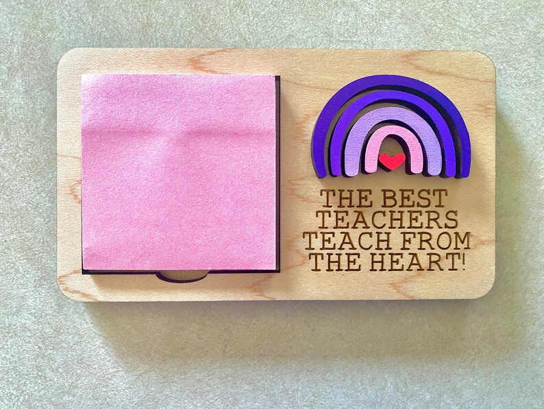 Teacher Sticky Note Holder - Laser Engraved Post-it Note Dispenser ...