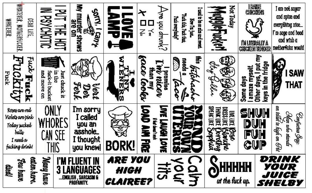 Funny Laser Cut Adult Magnets - Set 4 (33 Designs) - SVG DXF AI - Laser ...