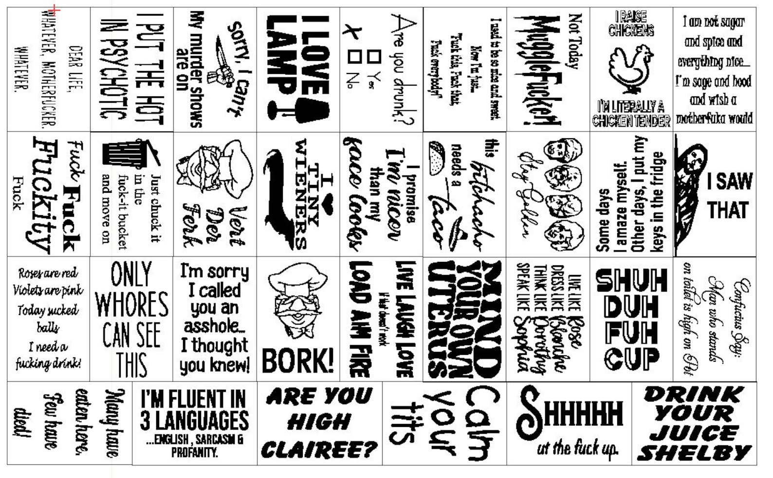 Funny Laser Cut Adult Magnets Set 4 33 Designs SVG DXF AI Laser File - Etsy