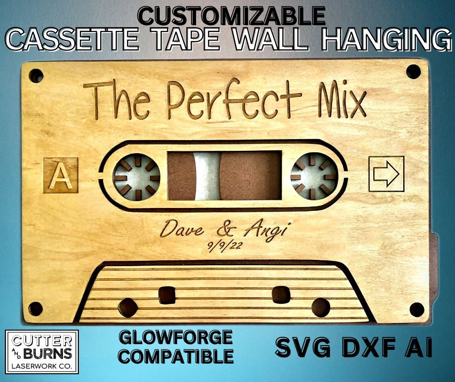 Laser Cut Cassette Tape Wall Hanging - Wedding Anniversary Birthday ...
