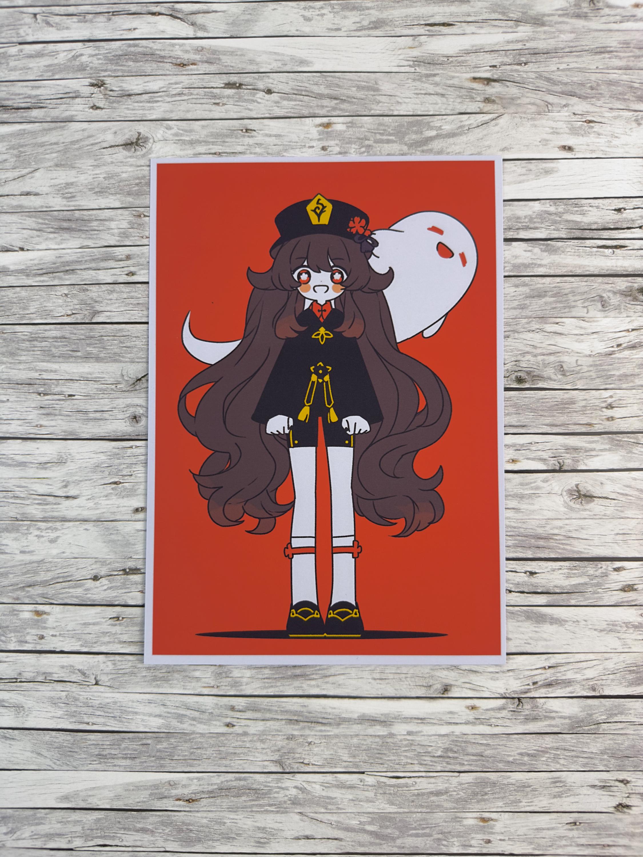 Hu Tao Genshin Impact A5 Art Print Anime Wall Art Hu Tao Fan Art Poster ...