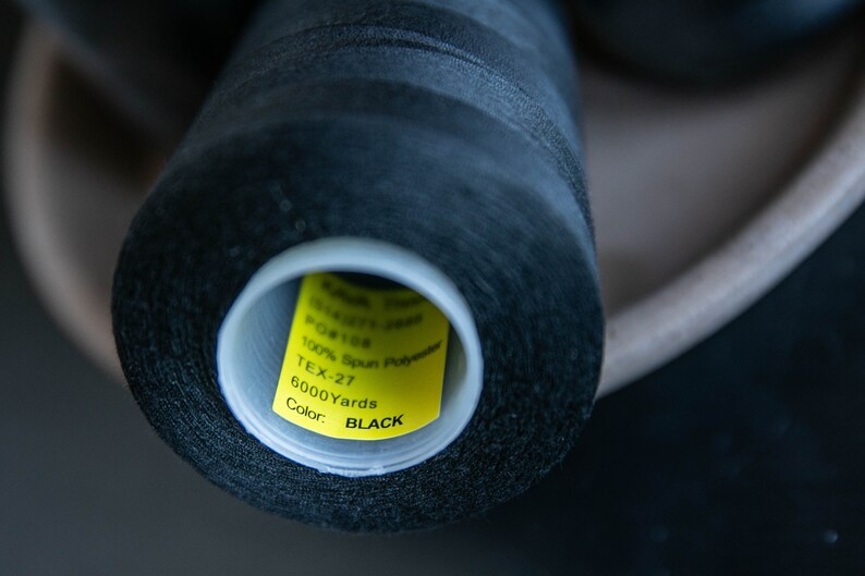 Huge 6000-yard Overlock Black Thread Spool Large Spool of 5500 Meters ...