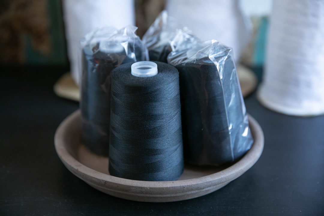 Huge 6000-yard Overlock Black Thread Spool Large Spool of 5500 Meters ...