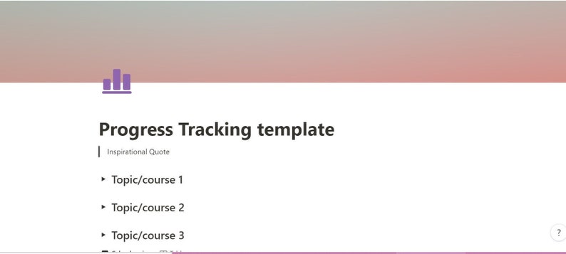 Progress Tracking Notion Template - Etsy