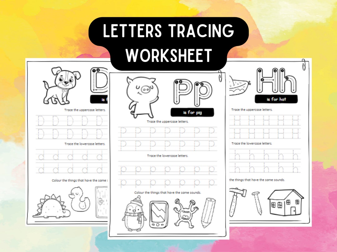 26 Letters Tracing Worksheets Based on the Phonics Song - Etsy