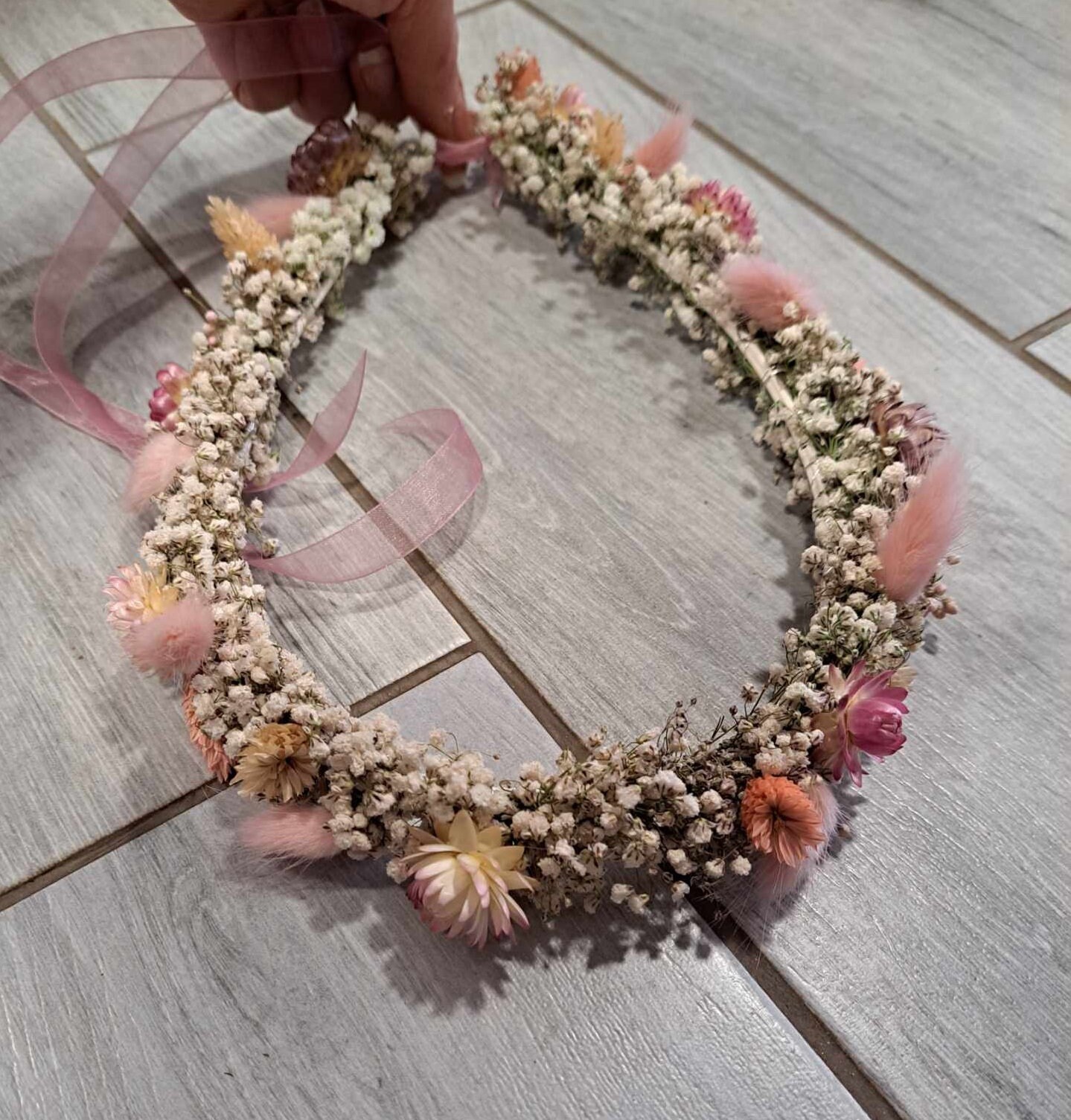 Orange Dried Flower Crown, Bridal Crown, Girls Dried Flower Crown ...