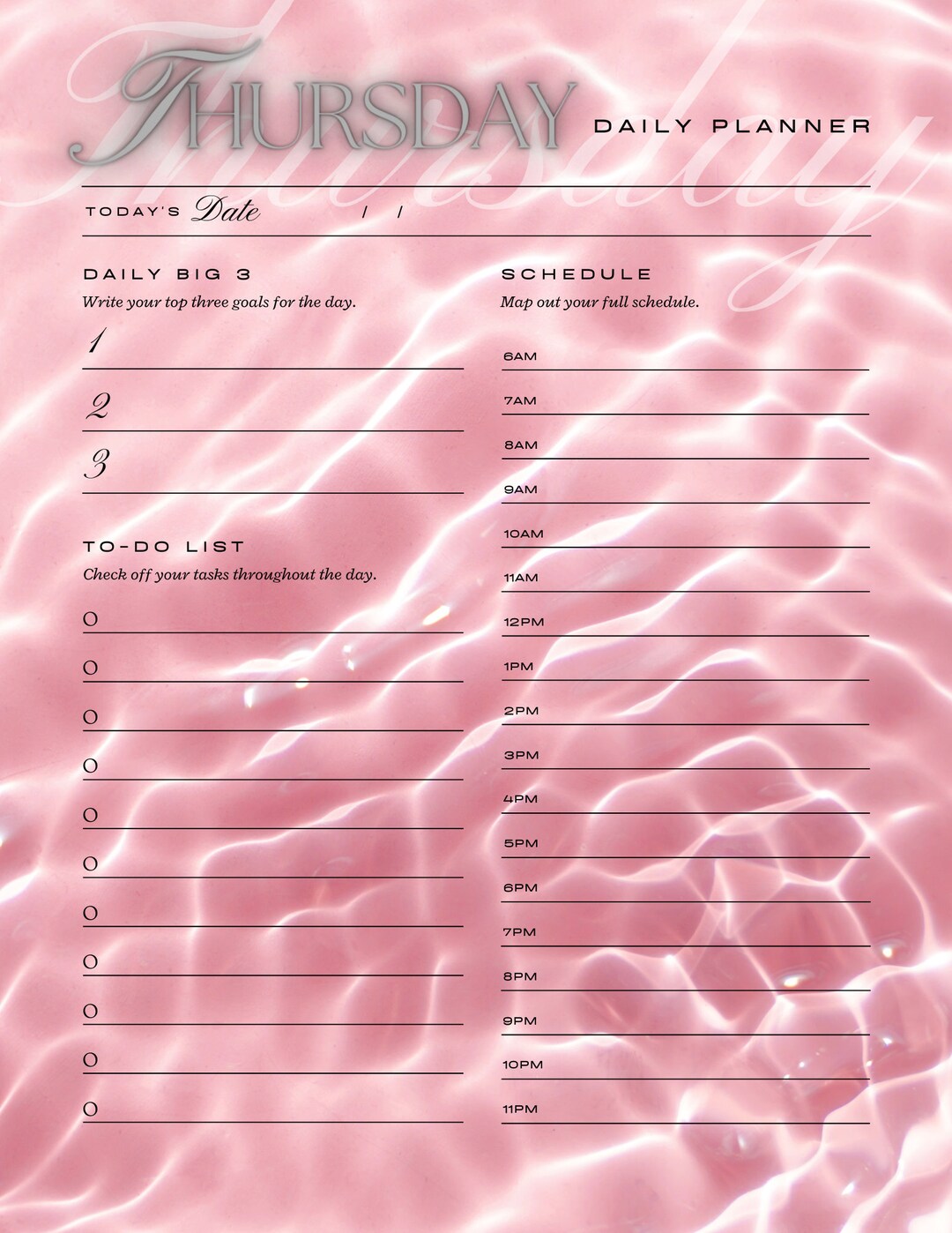 Pink Thursday Planner - Etsy