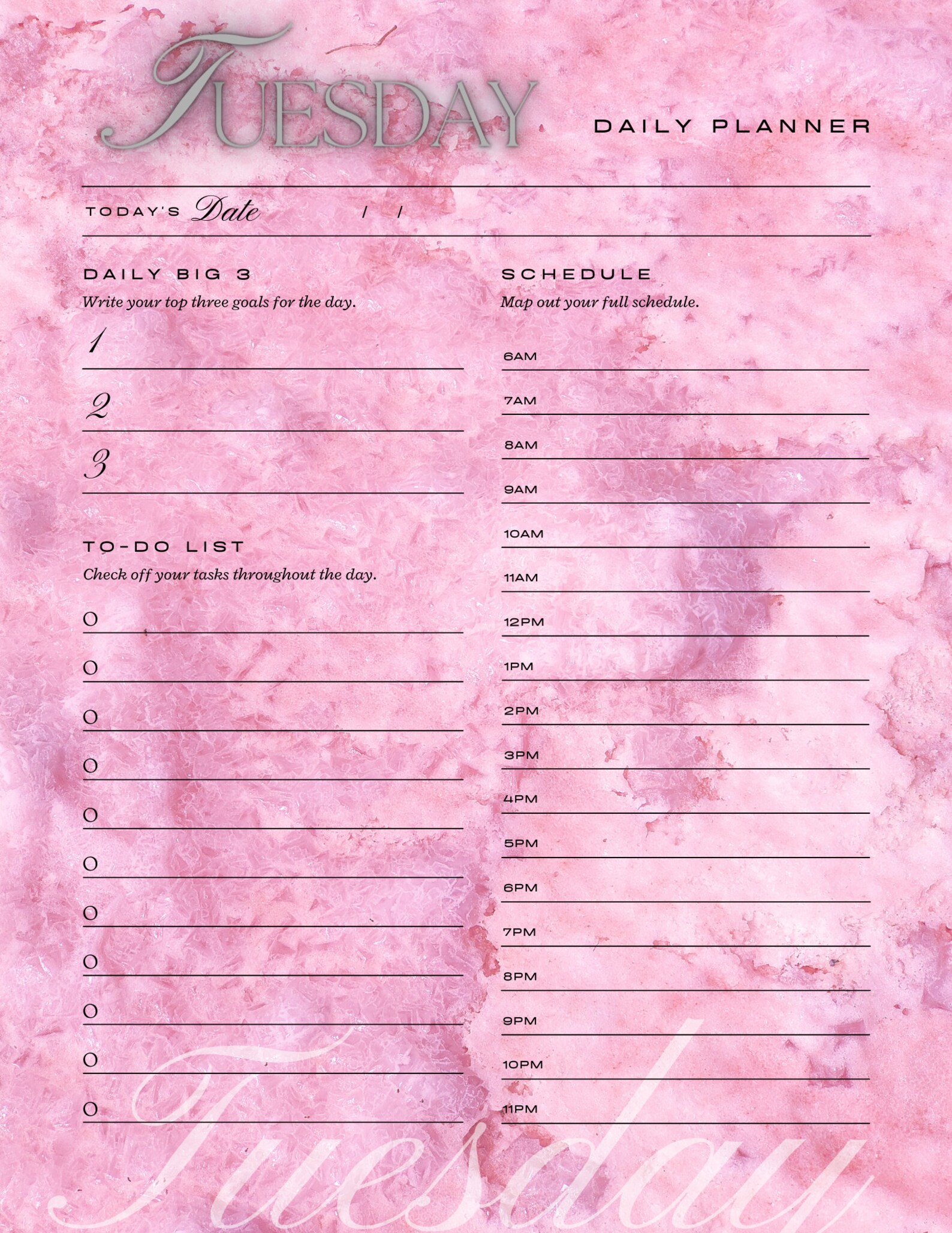 Pink Tuesday Planner - Etsy