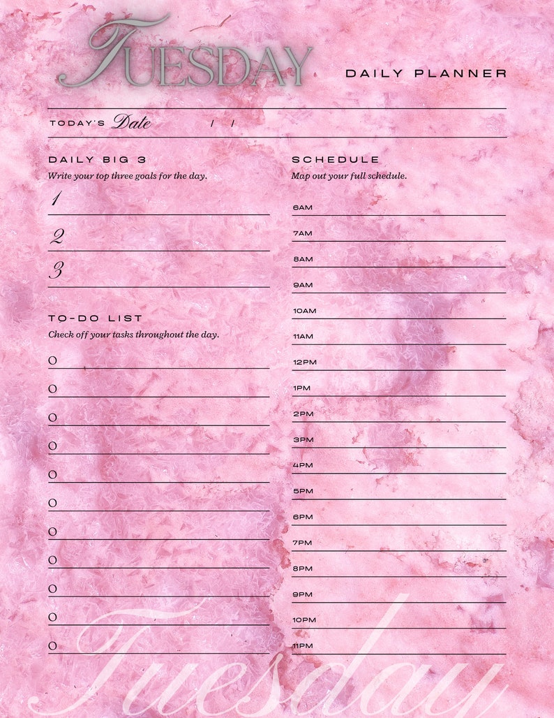 Pink Tuesday Planner - Etsy