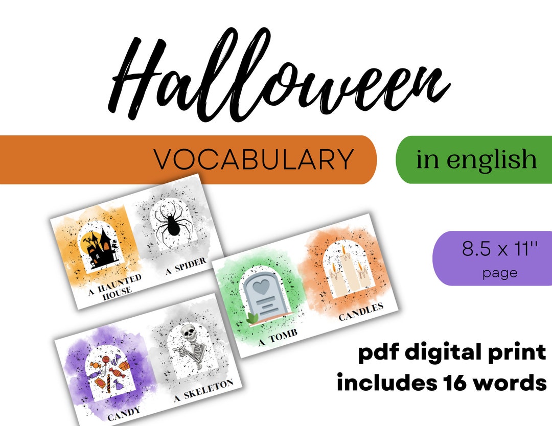 English Halloween Flashcards | Halloween Flashcards | Halloween ...