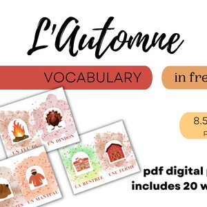 French Fall Flashcards Fall Flashcards Fall Vocabulary Printable ...