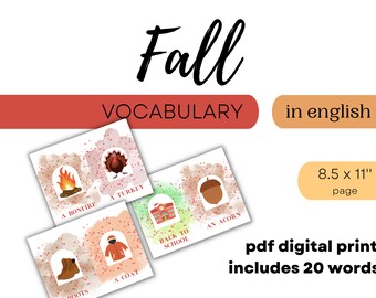 French Fall Flashcards | Fall Flashcards | Fall Vocabulary | Printable ...