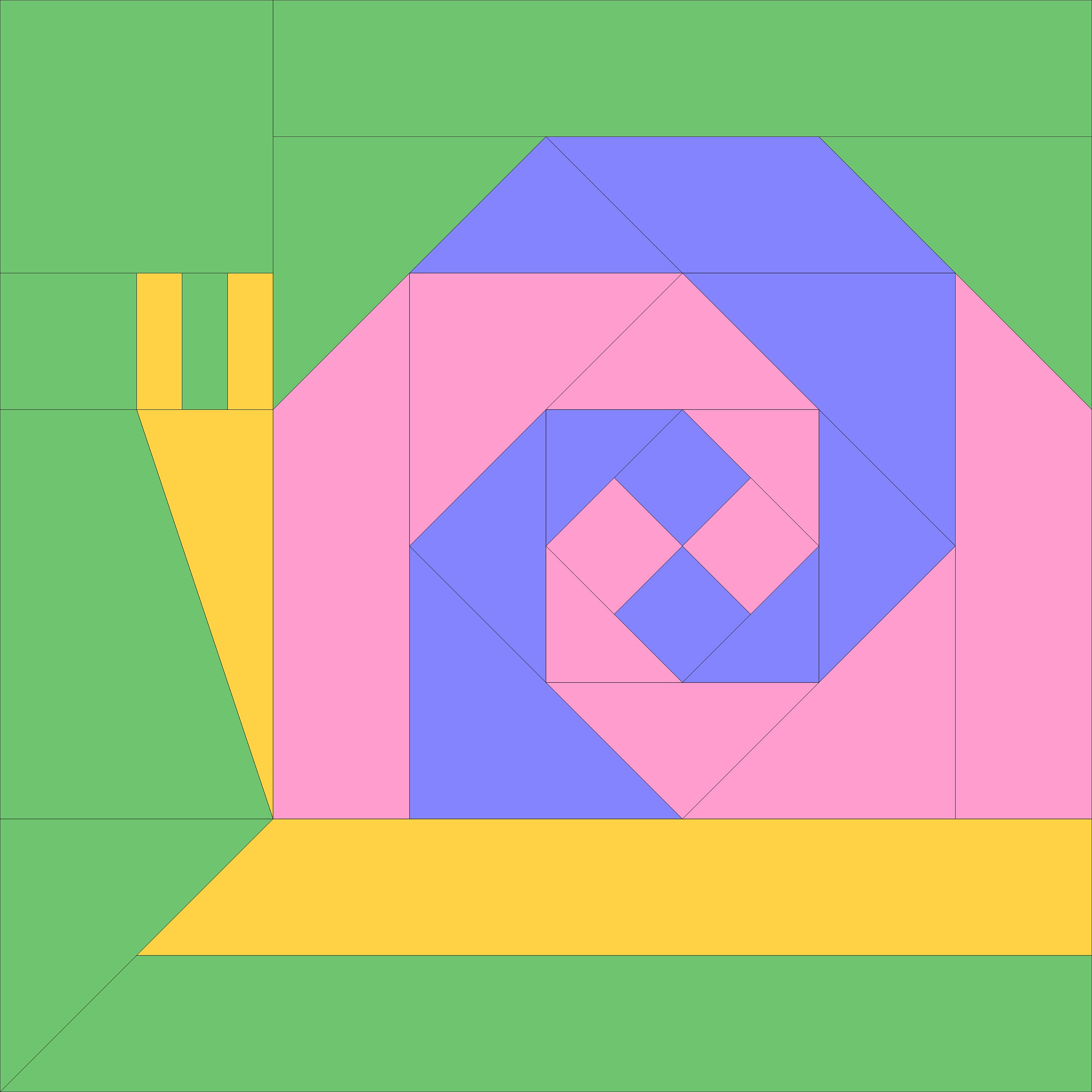 Spiral Snail Shell Pieced Quilt Block Pattern PDF Instant Download - Etsy