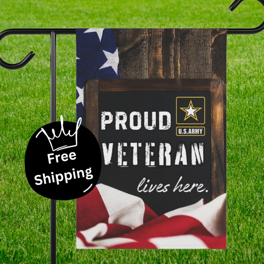 Home of Army Veteran Yard Flag, Welcome Soldier Flag, Personalized ...