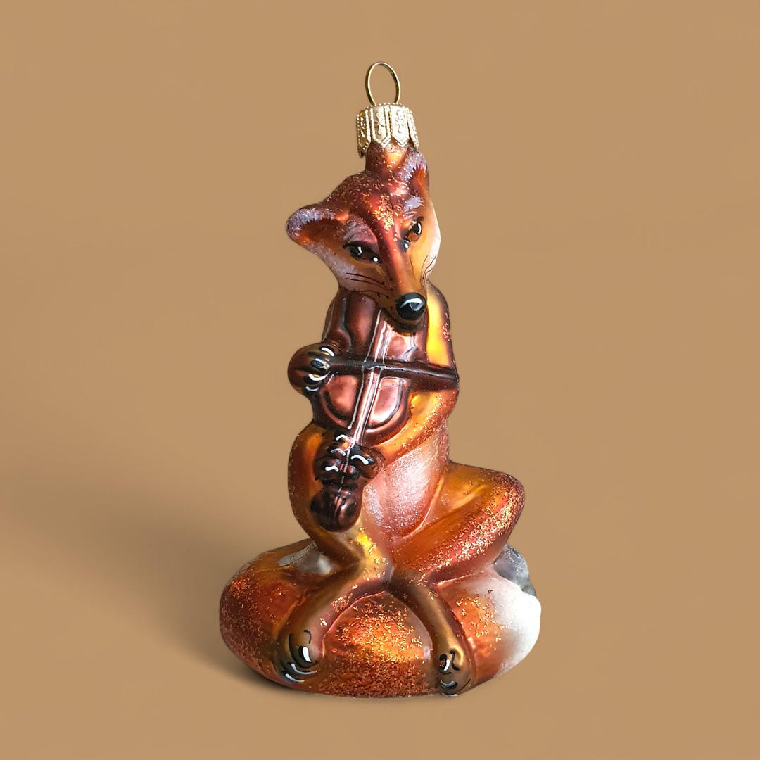 The Fox and the Fiddle - Handblown Glass Fox Ornament, FRADZIWILL ...