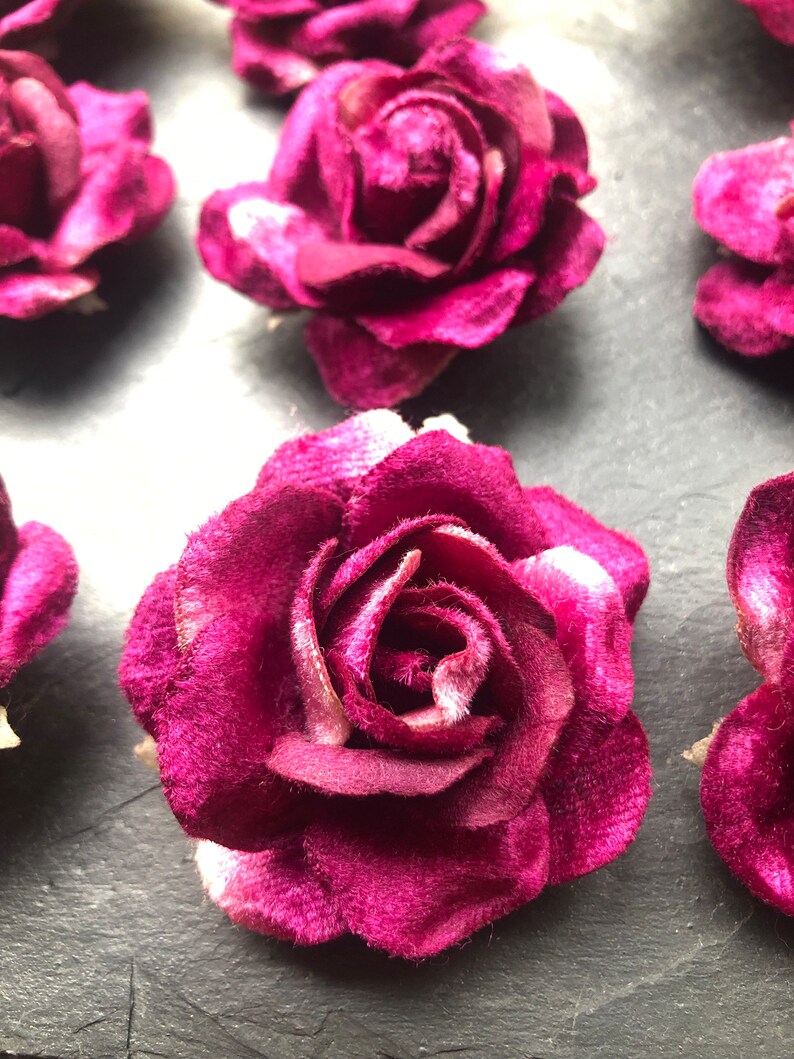 3 Handmade Velvet Rose Millinery Flowers DIY / Millinery - Etsy