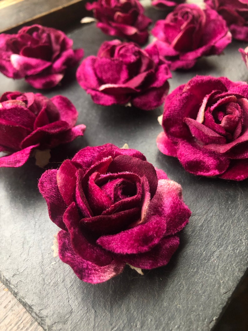 3 Handmade Velvet Rose Millinery Flowers DIY / Millinery - Etsy