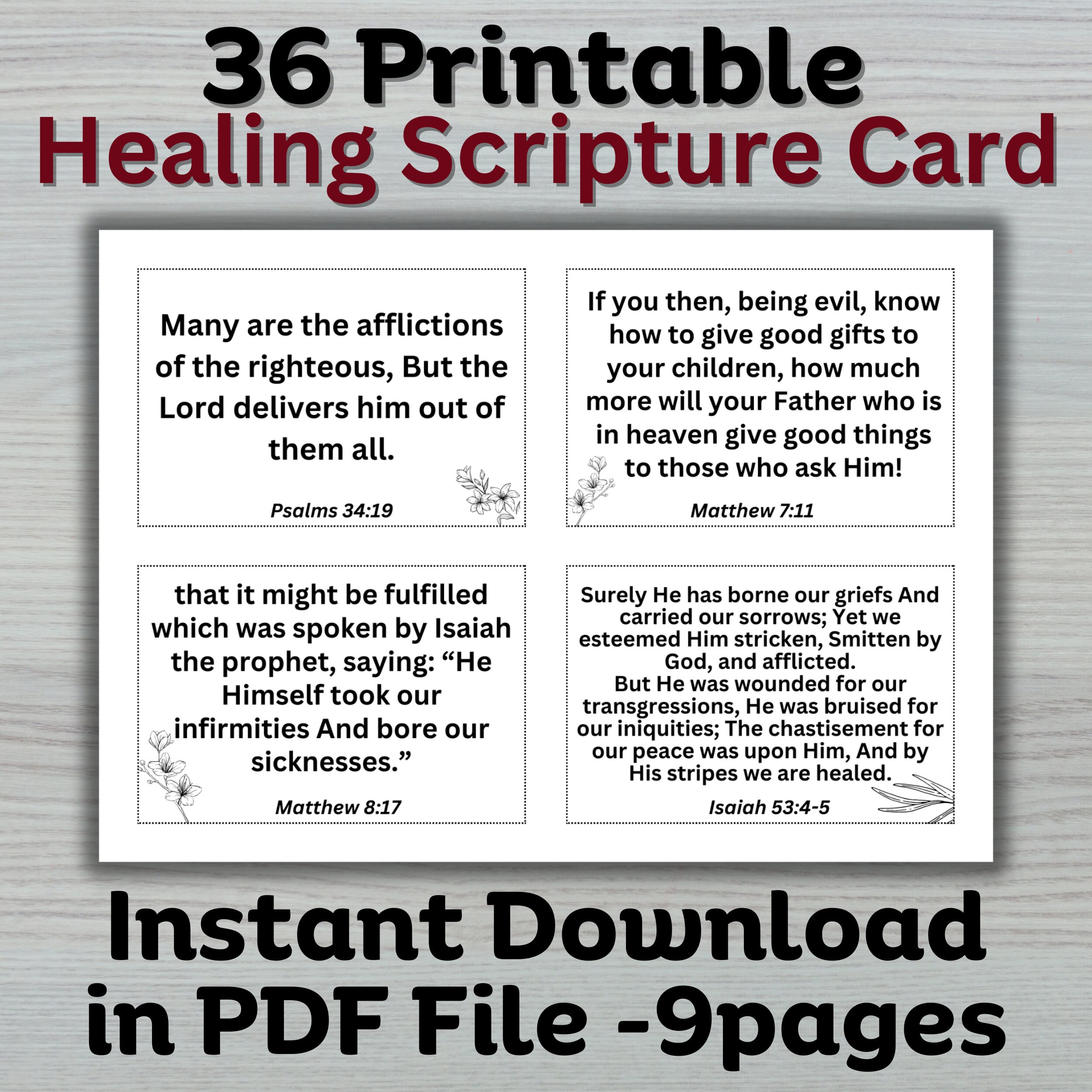 Biblical Affirmation Scripture Cards Healing Scriptures, Bible Verses ...