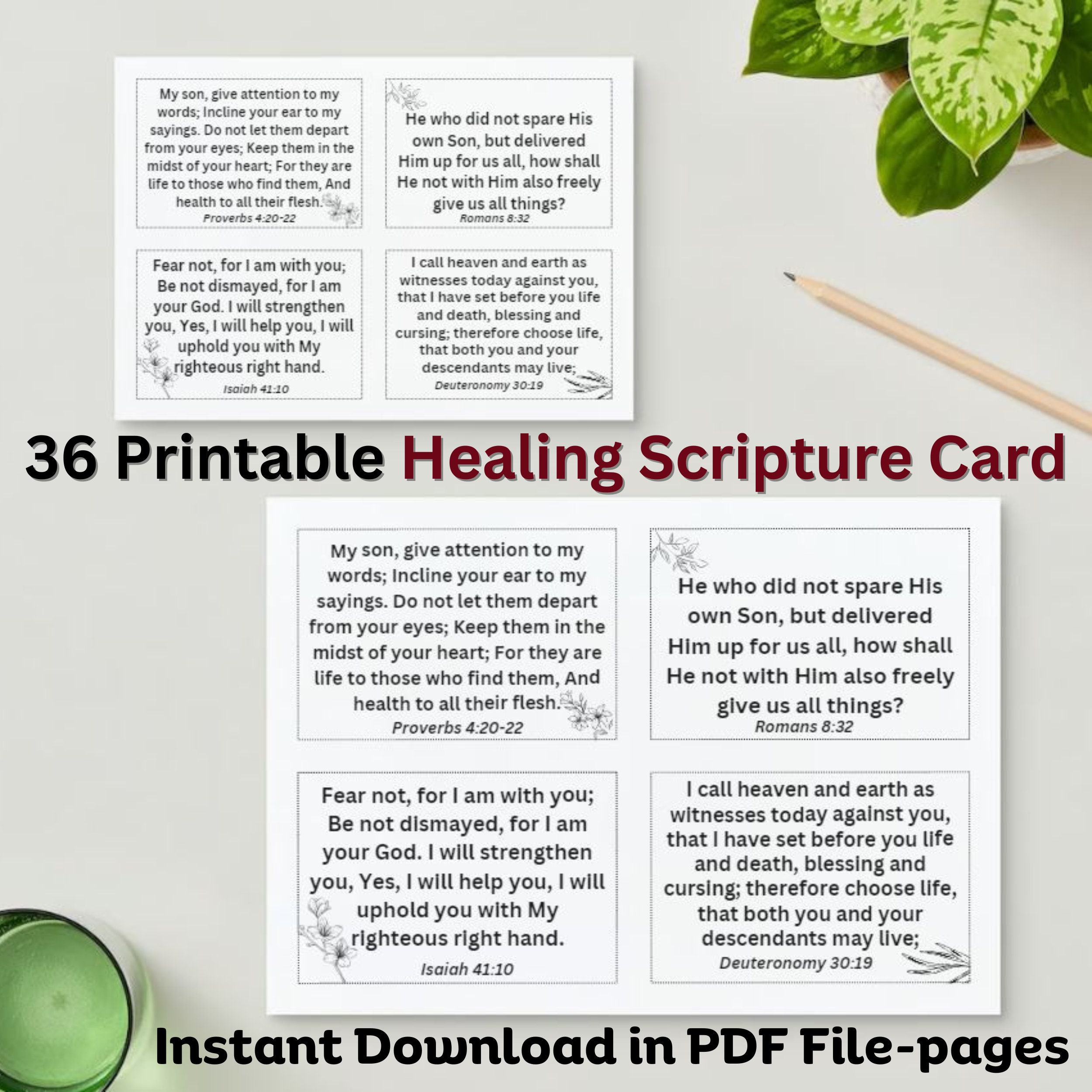 Biblical Affirmation Scripture Cards Healing Scriptures, Bible Verses ...