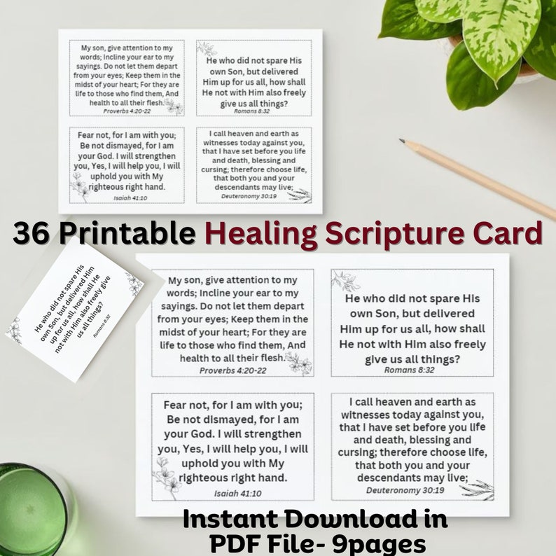 Biblical Affirmation Scripture Cards Healing Scriptures, Bible Verses ...