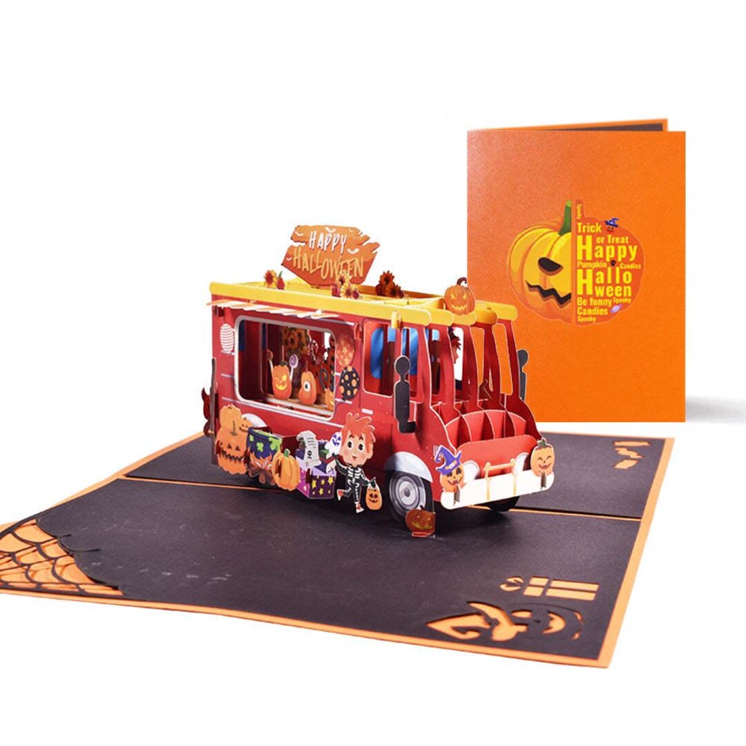 Halloween 3D Pop up Card Fun Pumpkin Car Pop up Greeting Card - Etsy UK