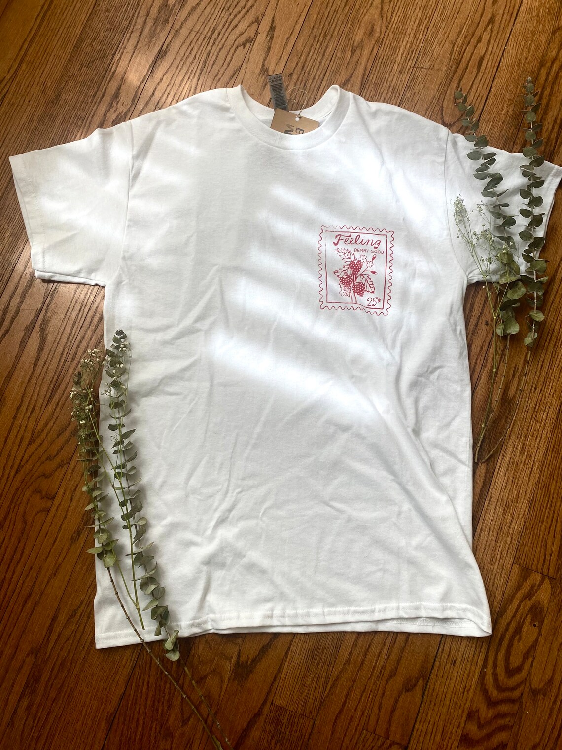 Hand-printed Strawberry Graphic Tee - Etsy