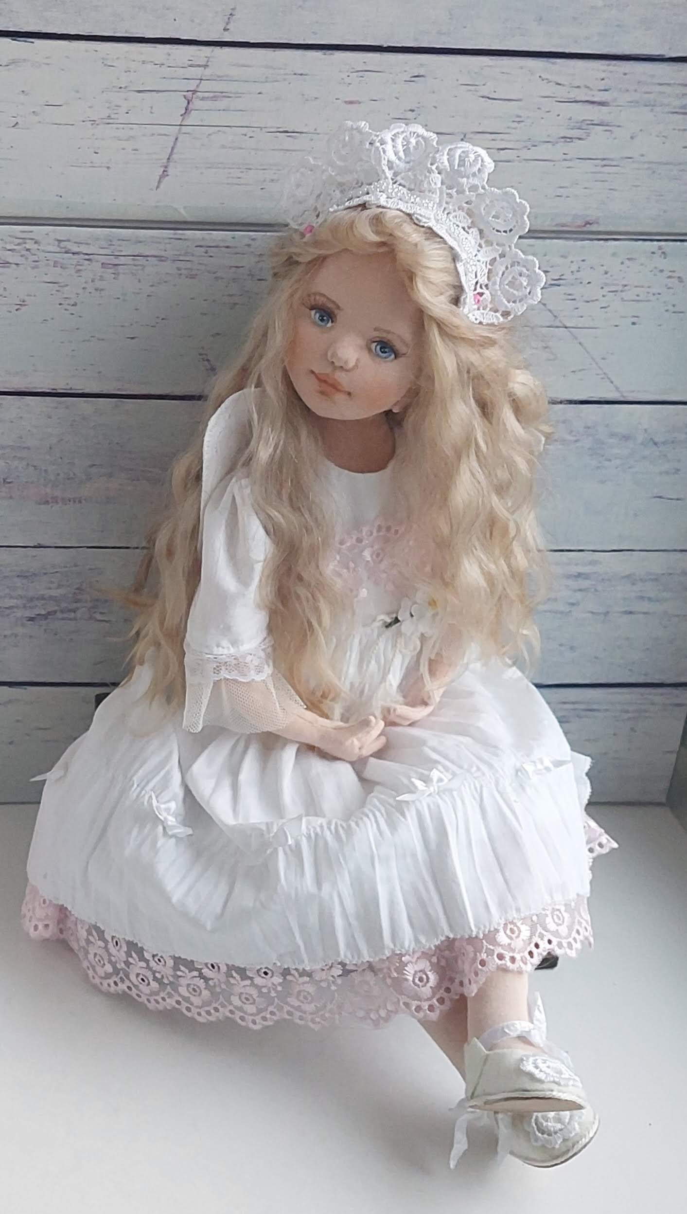 Real Face Angel Cloth Doll Light Goat Hair Author Rag Doll Interior ...