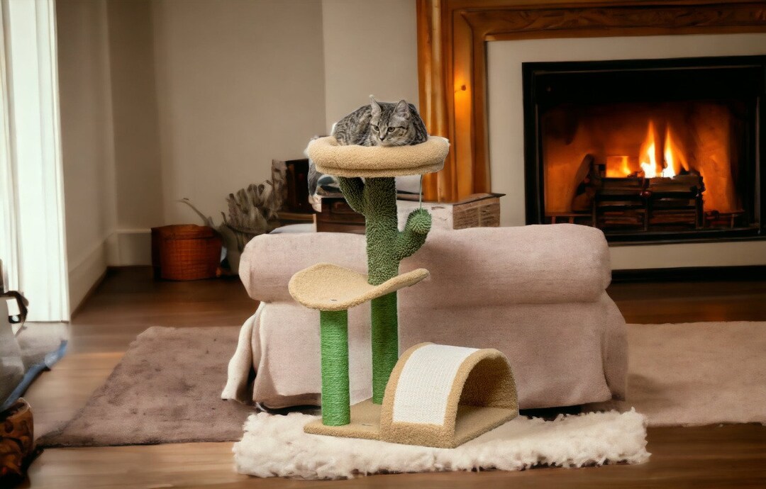 72cm Cat Tree Kitty Activity Center Wooden Cat Climbing Toy - Etsy