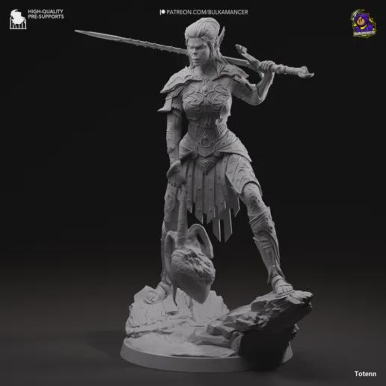 Baldur’s Gate 3 Lae’zel Figurine – 3D Printed Githyanki Warrior Statue ...
