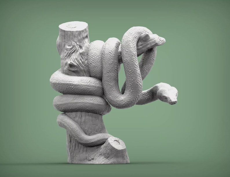 Boa Constrictor Figurine – 3D Printed Snake Statue Wrapped on Tree ...