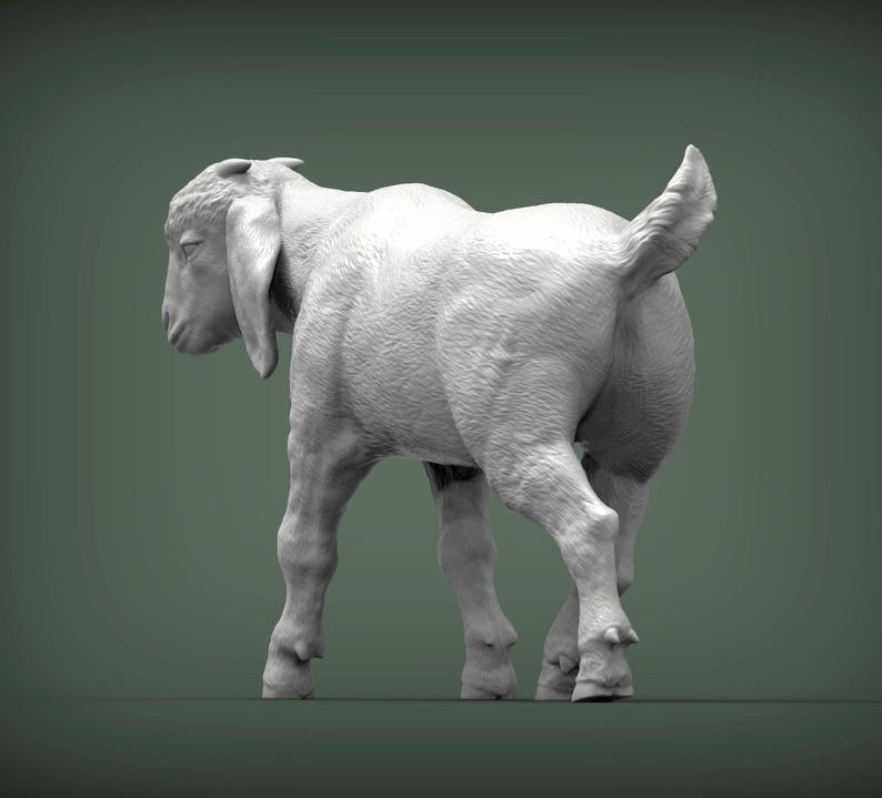 Boer Goat Baby Statue – 3D Printed Walking Farm Animal Figurine - Etsy