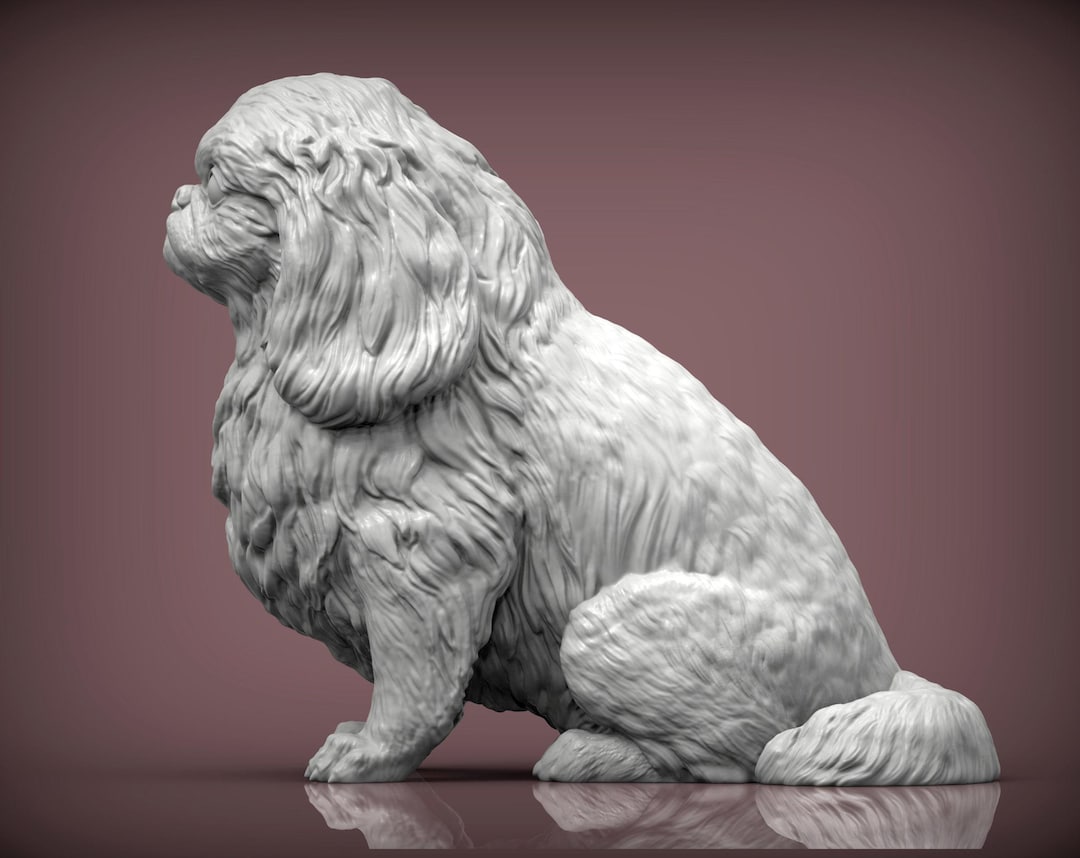 Pekingese Dog Figurine – 3D Printed Sitting Dog Statue (2) - Etsy