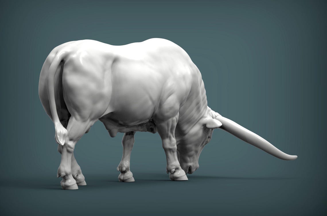 Texas Longhorn – 3D Printed Figurine | Western Style Bull Statue for ...