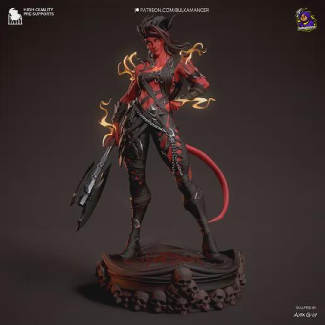 Baldur’s Gate 3 Karlach Figurine – 3D Printed Demon Warrior Statue ...