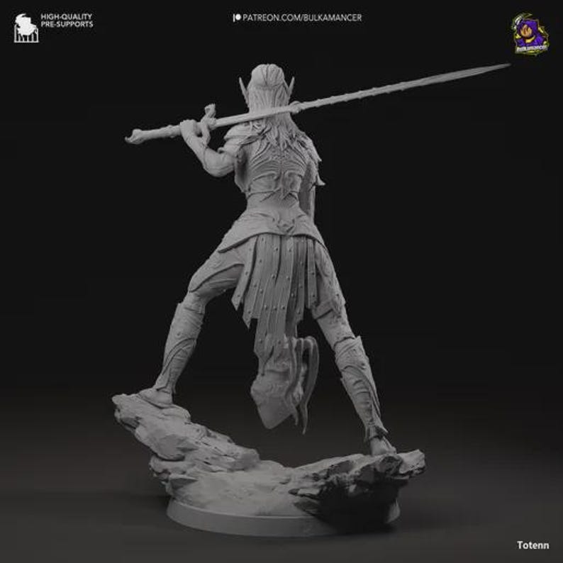 Baldur’s Gate 3 Lae’zel Figurine – 3D Printed Githyanki Warrior Statue ...