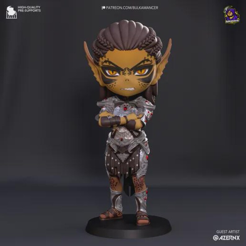 Chibi Lae’zel | Baldur’s Gate 3 | 3D Printed Githyanki Warrior Figurine ...