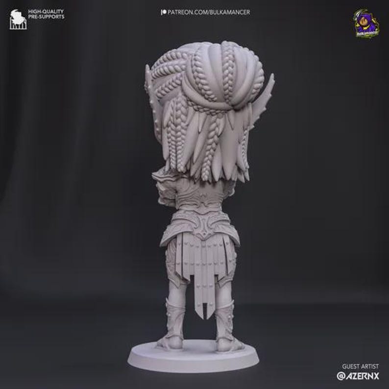 Chibi Lae’zel | Baldur’s Gate 3 | 3D Printed Githyanki Warrior Figurine ...