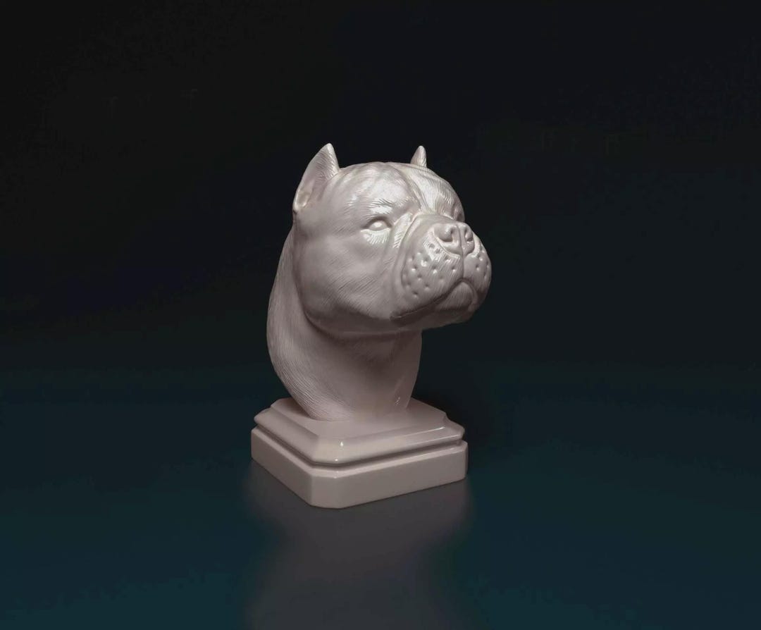 American Bully Bust – 3D Printed Realistic Dog Statue - Etsy