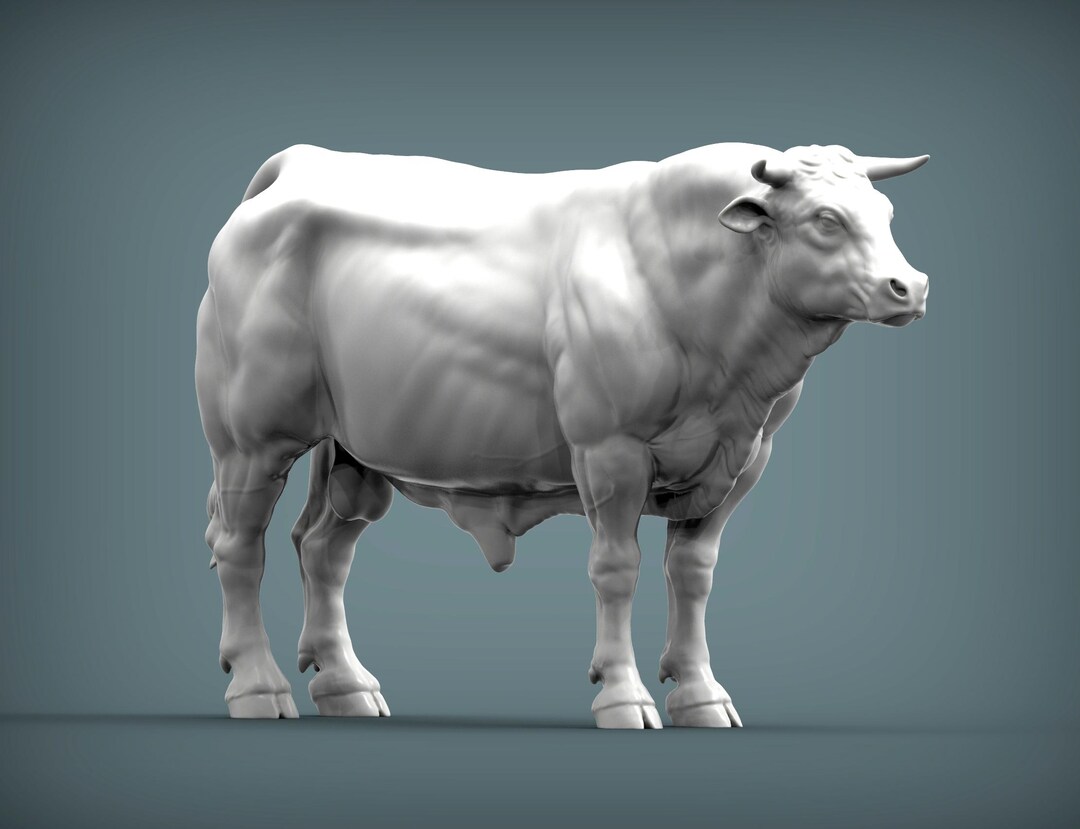 Bull Figurine – 3D Printed Farm Animal Statue - Etsy