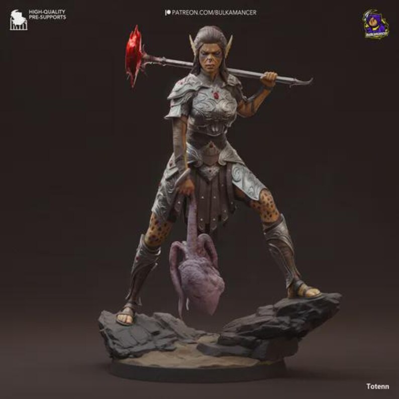 Baldur’s Gate 3 Lae’zel Figurine – 3D Printed Githyanki Warrior Statue ...