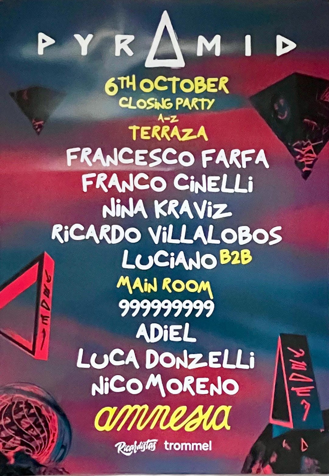 Pyramid CLOSING at Amnesia Ibiza October 6 2024 Official Poster - Etsy