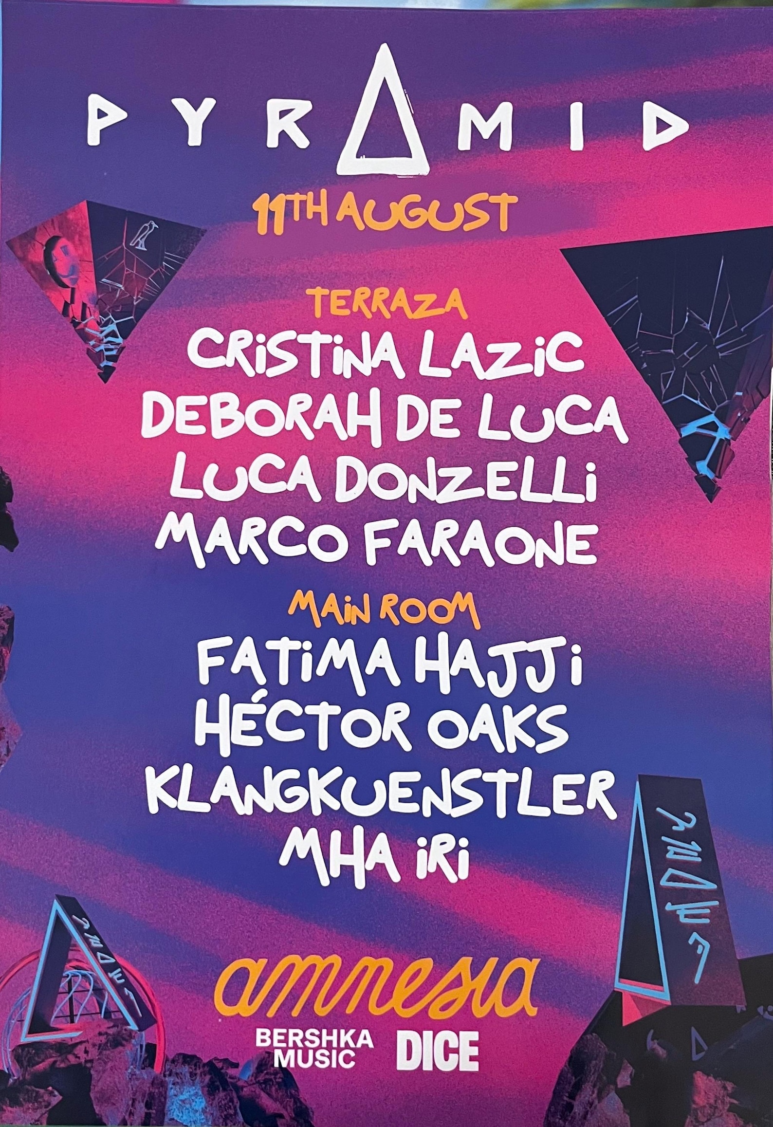Pyramid at Amnesia Ibiza August 11 2024 Official Poster - Etsy