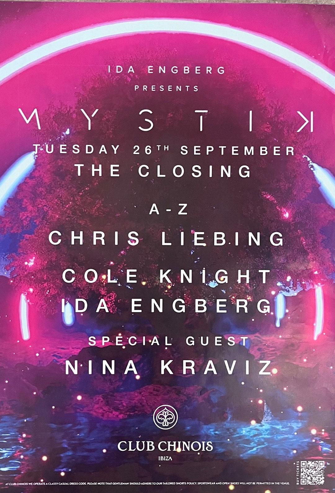 Mystik Closing Party at Chinois Ibiza September 26 Official Poster - Etsy