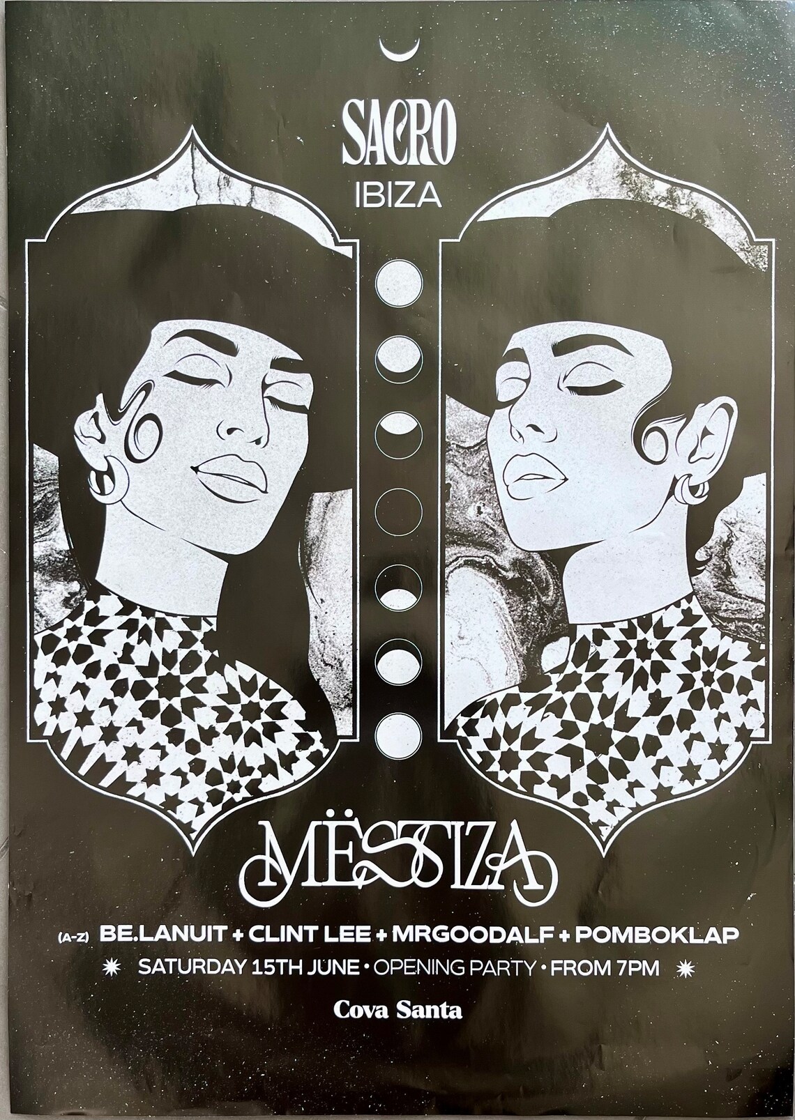 Sacro Mestiza Opening Party at Cova Santa June 15 2024 Official Poster ...